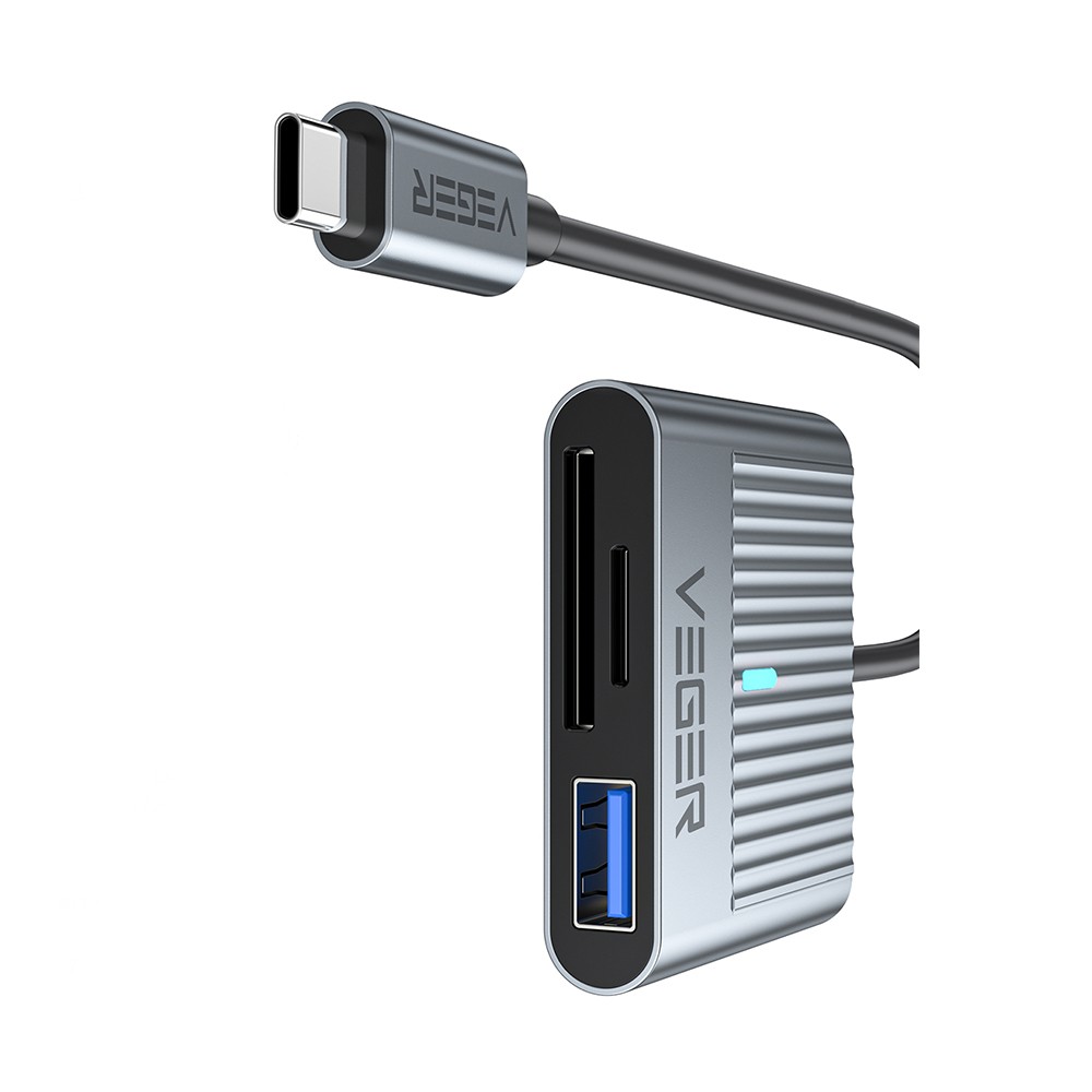 VEGER อะแดปเตอร์ฮับ 3in1 USB-C Card Reader รุ่น VH-H04 | Studio7 online