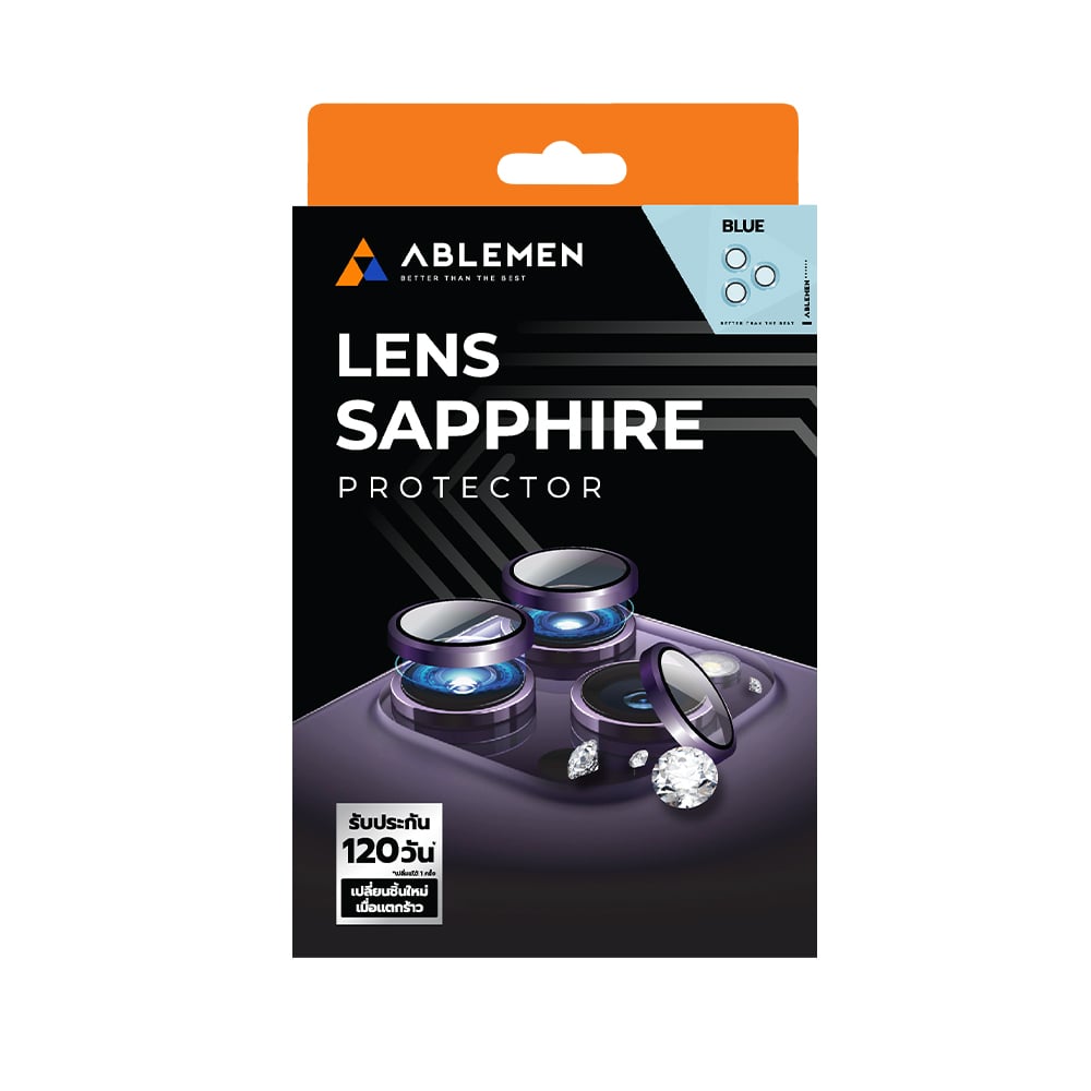 ฟิล์มกันเลนส์ Ablemen Camera Lens Sapphire iPhone 15Pro/15Pro Max Blue | Studio7 online