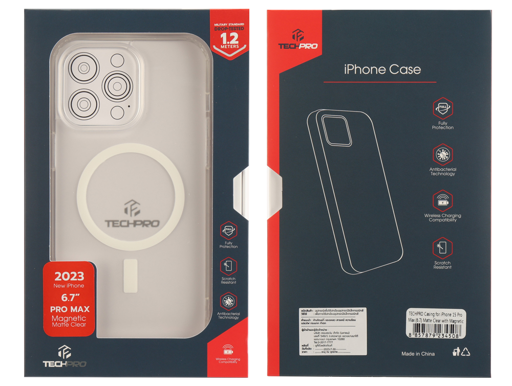 TECHPRO เคส iPhone 15 Pro Max Matte Clear with Magnetic | Studio7 online