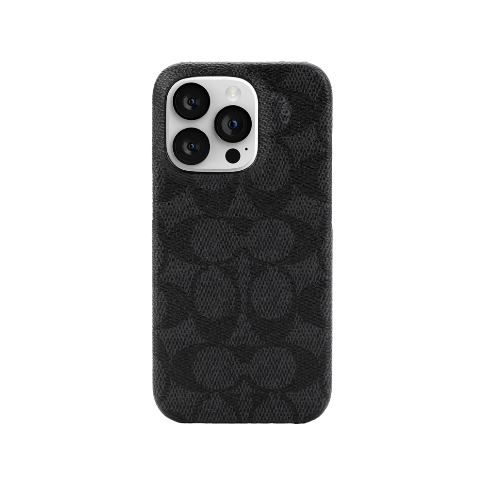 Coach เคส iPhone 15 Pro Max Slim Wrap Case Signature C Charcoal | Studio7 online