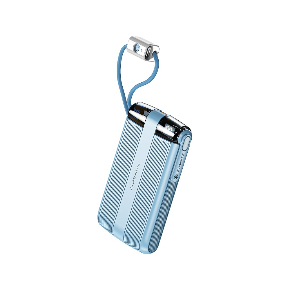 พาวเวอร์แบงค์ ALPHA 10,000 mAh Built-in Cable 20WPD ALP10-18PD Blue | Studio7 online