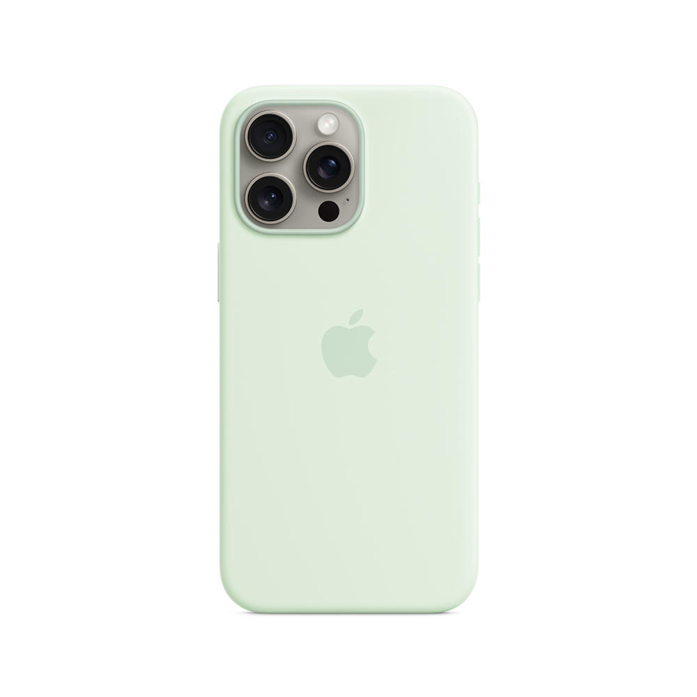 เคสซิลิโคนสำหรับ iPhone 15 Pro พร้อม MagSafe สี Soft Mint | Studio7 online