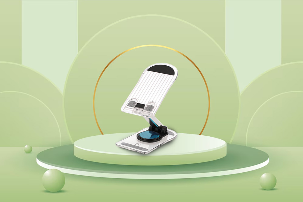 QPLUS QP-ST02 ขาตั้งโทรศัพท์ แบบใส ปรับหมุนได้ 360 องศา | Studio7 online