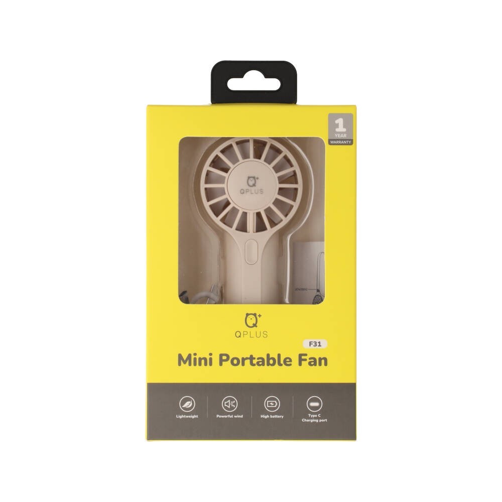 พัดลมพกพา QPLUS Ultra Power Mini Fan สี Cream | Studio7 online
