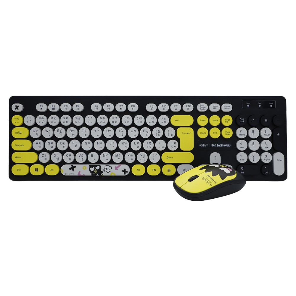 เมาส์และคีย์บอร์ดไร้สาย Anitech Wireless XO-PA813-BK Black | Studio7 online