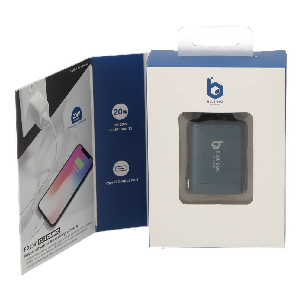 อะแดปเตอร์, หัวชาร์จ Blue Box Wall USB Charger 1 USB-C PD20W Navy Blue ...