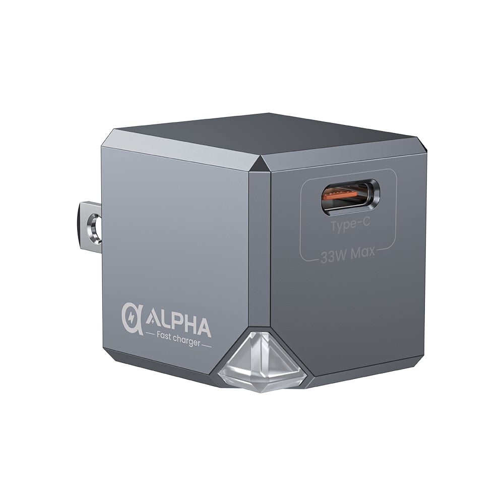 อะแดปเตอร์ ALPHA·X Wall Charger 1 USB-C 33W GaN Grey | Studio7 online