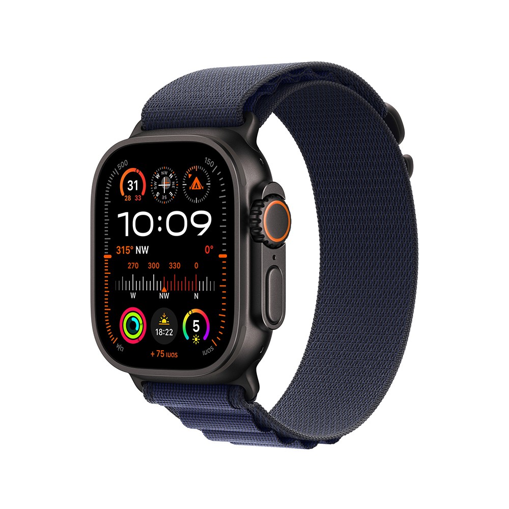สาย Apple Watch 49mm Navy Alpine Loop - Medium - Black Titanium Finish ...