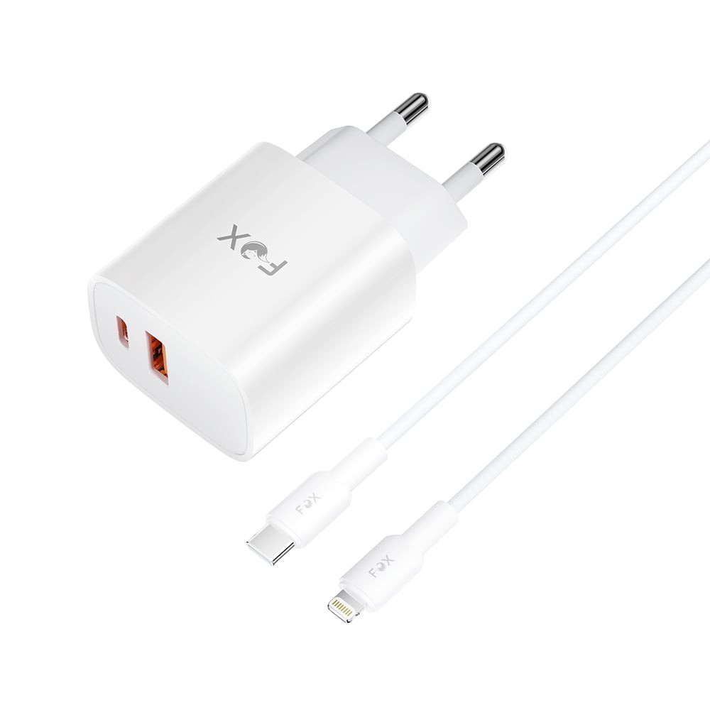 อะแดปเตอร์ FOX Wall USB Charger 1xUSB-A (QC3.0A)/1xUSB-C (PD20W) + USB ...