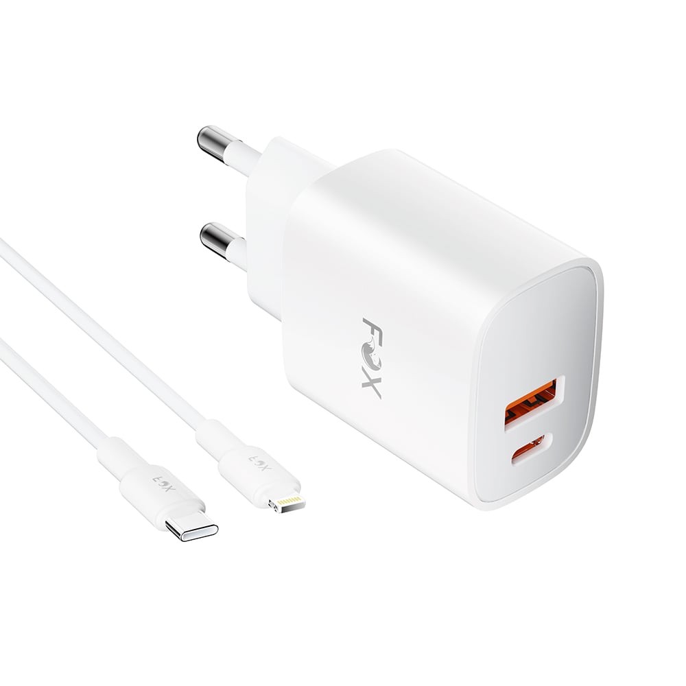 อะแดปเตอร์ FOX Wall USB Charger 1xUSB-A (QC3.0A)/1xUSB-C (PD20W) + USB ...