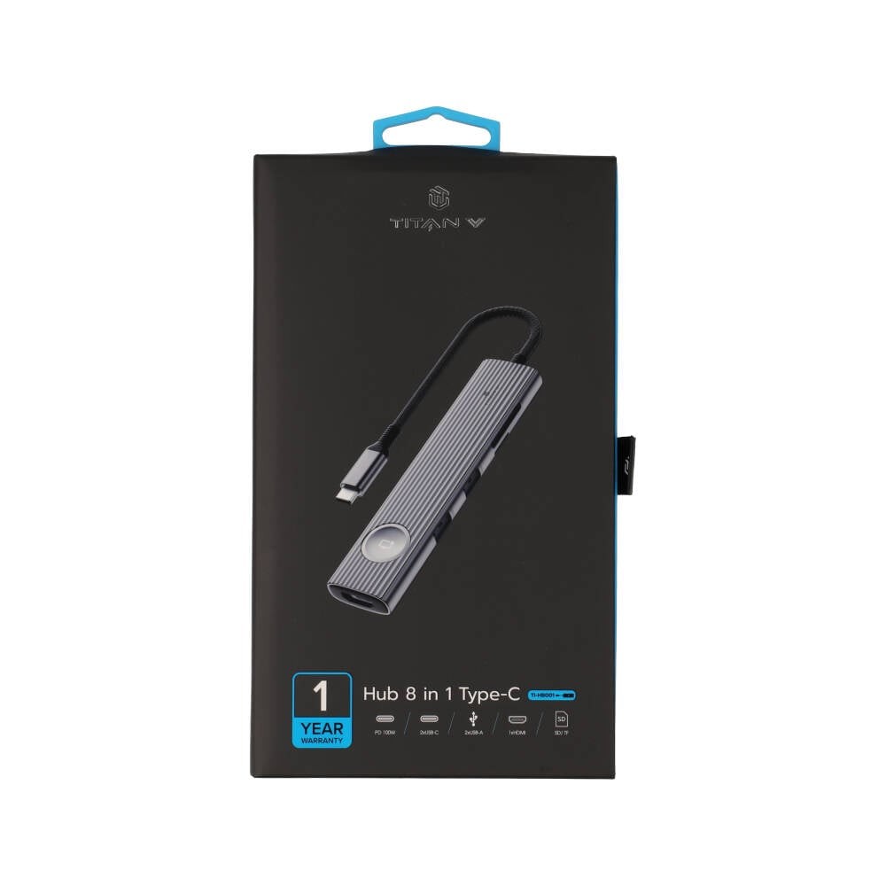 TITANV Port Hub Type-C HUB 8-in-1 2xUSB-A 3.0 (TI-HB001) | Studio7 online