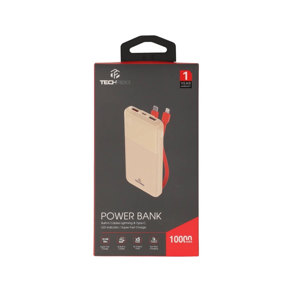 พาวเวอร์แบงค์ TECHPRO 10000mAh TP-PB10PD สี Titanium Gold | Studio7 online