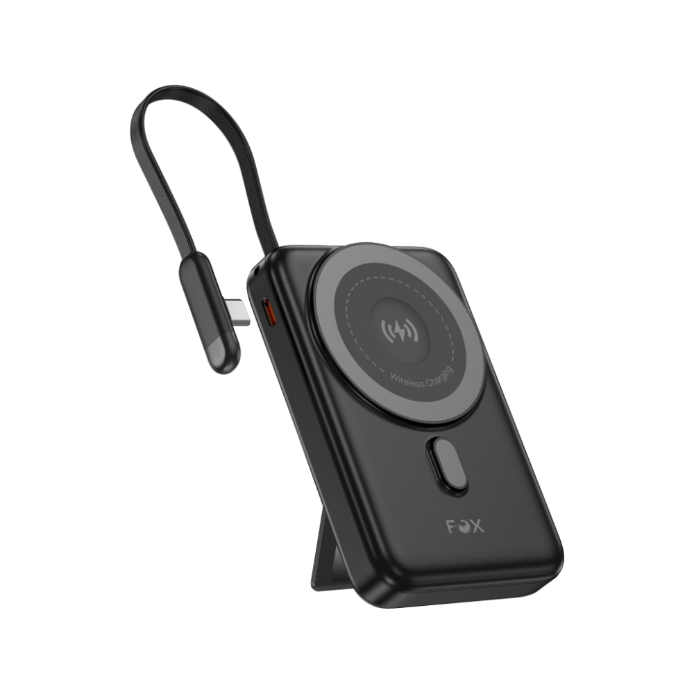 พาวเวอร์แบงค์ FOX 10000 mAh Mini Magnetic Wireless W1081C Black ...