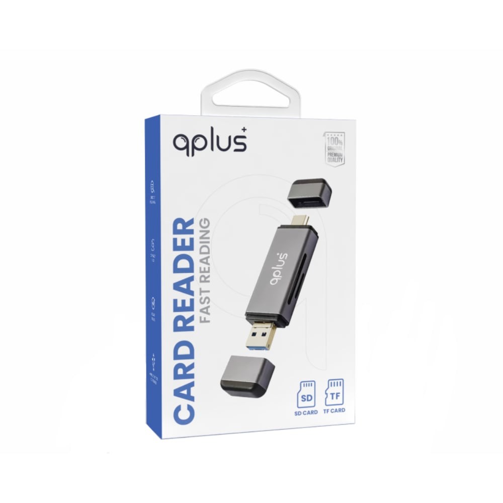 QPLUS Mul-Function 3-in-1 USB 3.0 Card Reader TF/SD Black | Studio7 online