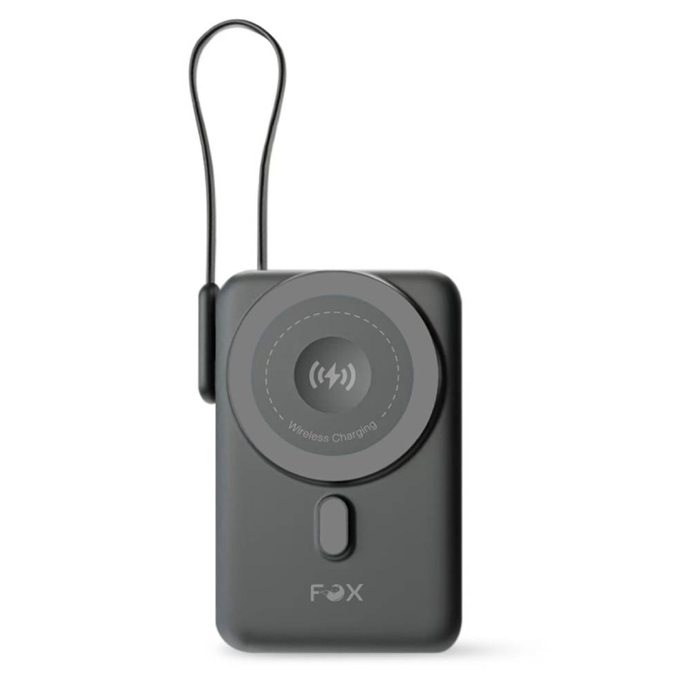 พาวเวอร์แบงค์ FOX 10000 mAh Mini Magnetic Wireless W1081C Black ...