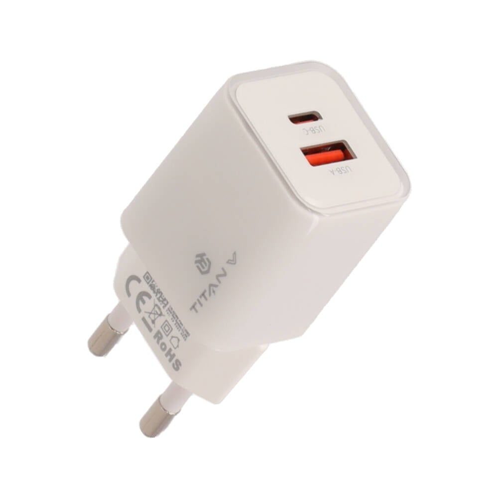 อะแดปเตอร์ TITANV Wall USB Charger 1 USB-A/1 USB-C (PD33W) HyperChare ...