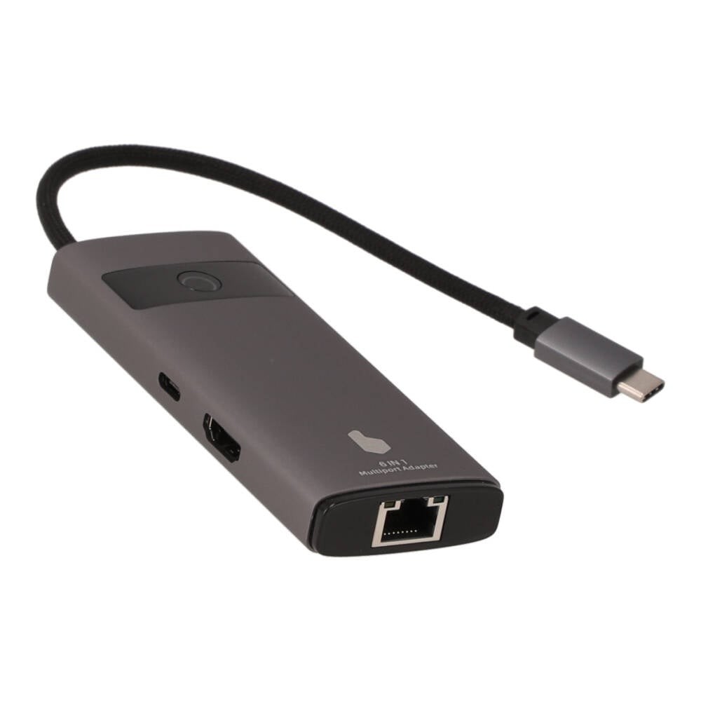 Blue Box Port Hub USB Type-C 6-in-1 Screen On/Off button Grey | Studio7 ...