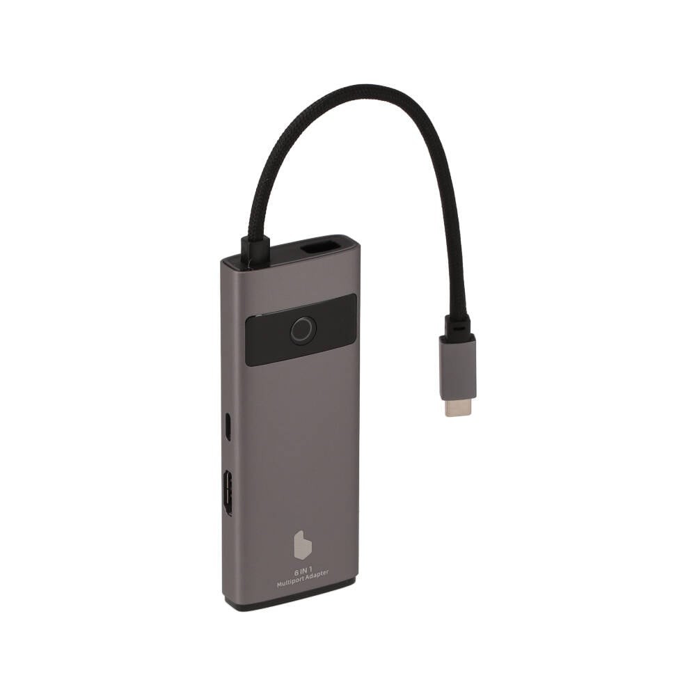 Blue Box Port Hub USB Type-C 6-in-1 Screen On/Off button Grey | Studio7 ...