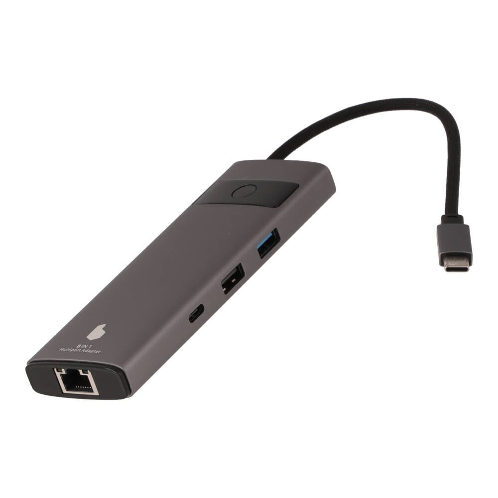 Blue Box Port Hub USB Type-C 8-in-1 Screen On/Off button Grey | Studio7 ...