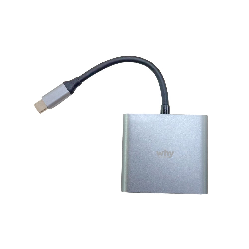 WHY Port Hub 3-in-1 USB Type-C HB-1056 Grey | Studio7 online