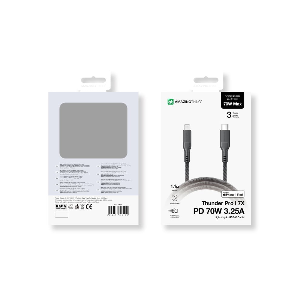 สายชาร์จ AMAZINGthing USB-C to Lightning 70W Thunder Pro I 7X 1.1M ...