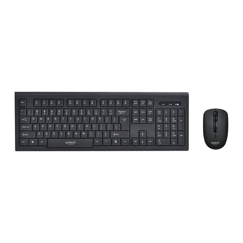 เมาส์และคีย์บอร์ดไร้สาย Anitech Wireless Mouse + Keyboard PA804 (TH/EN ...