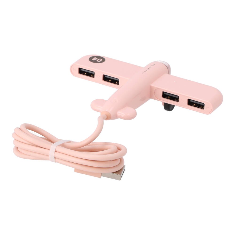 QPLUS Airplane 4 Ports USB-A 2.0 Hub - Pink | Studio7 online
