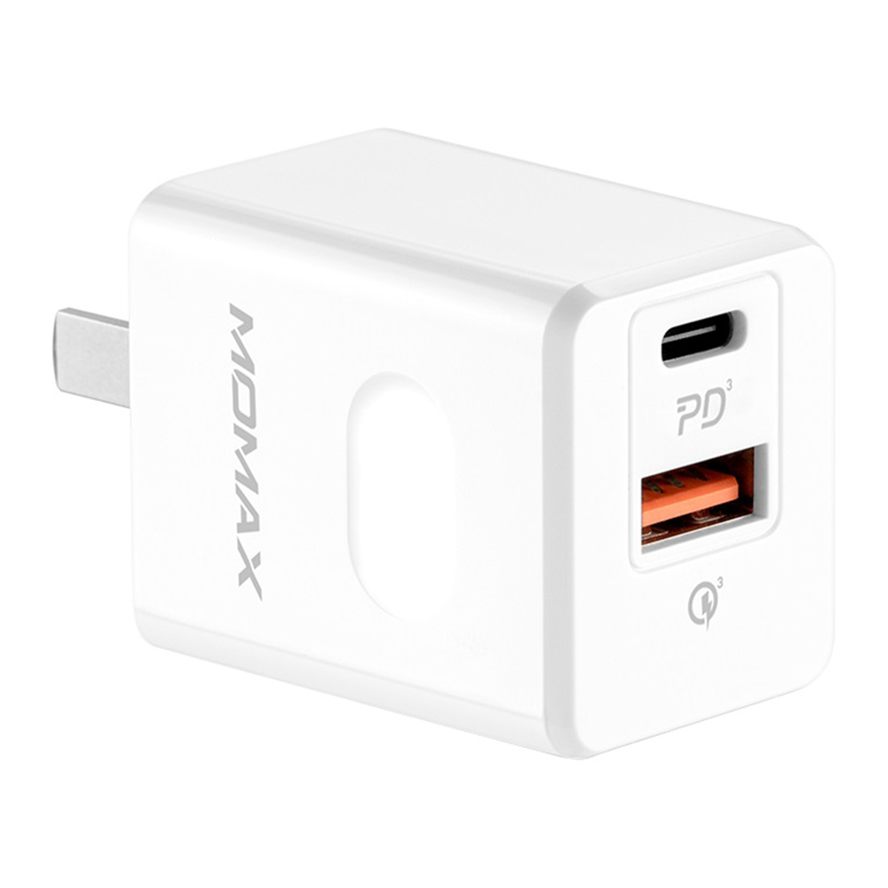 อะแดปเตอร์,หัวชาร์จ Momax Wall USB Charger 1 USB-A (QC3.0A) / 1 USB-C ...