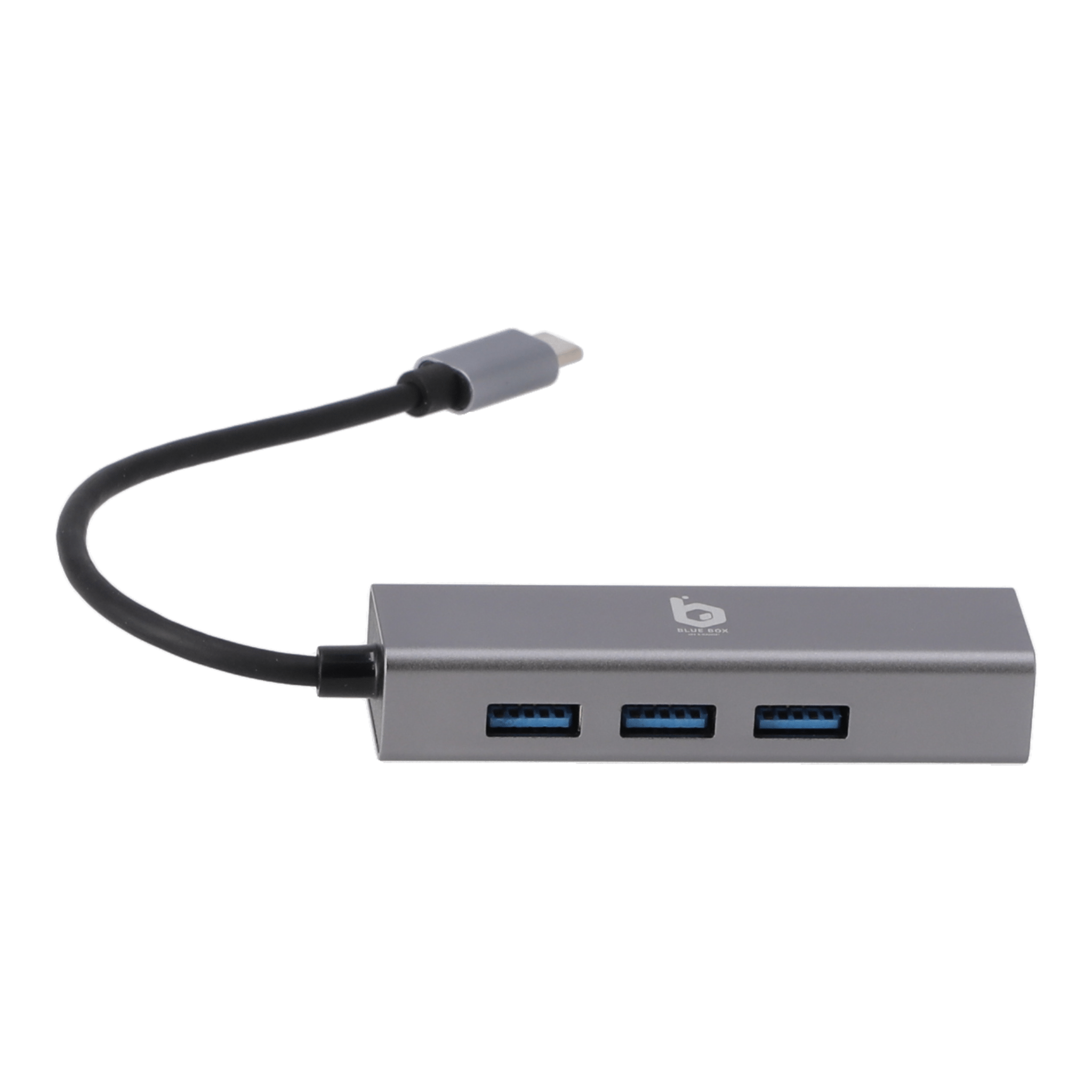 ยูเอสบีฮับ Blue Box Type-C to USB-A 3.0 Hub 4 Ports - Silver Grey ...