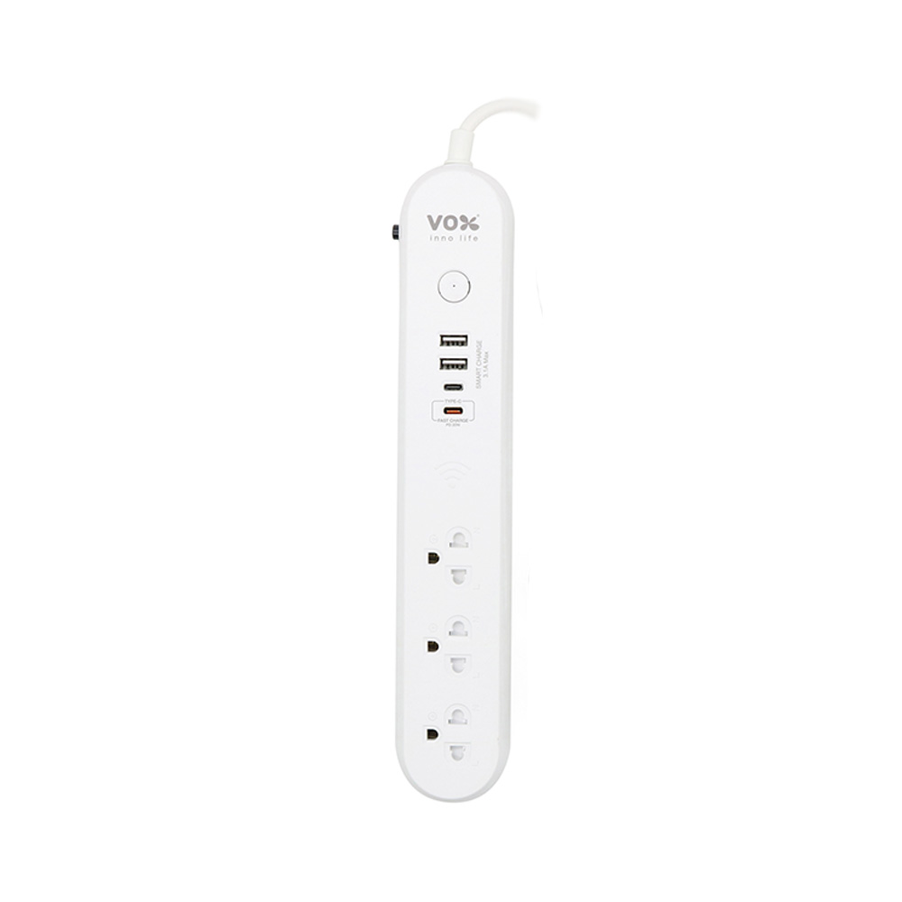 รางปลั๊กไฟ Nova iOT 1Switch 3Outlet 2USB 1Type-C PD20W Fast Charge White | Studio7 online
