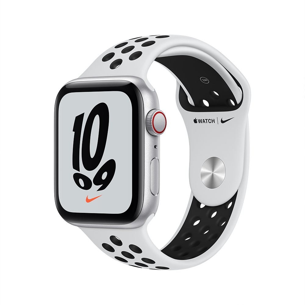 Apple Watch Nike SE GPS + Cellular 44mm Silver Aluminium Case with Pure ...