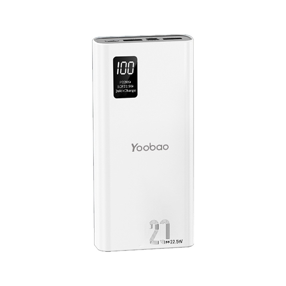 พาวเวอร์แบงค์ Yoobao ความจุ 20,000 mAh PD20W White | Studio7 online
