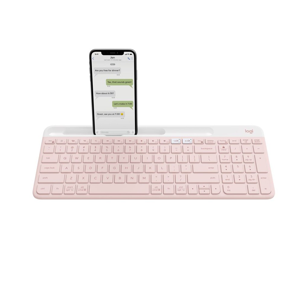 คีย์บอร์ดไร้สาย K580 Slim Multi-Device Wireless Keyboard สีโรส ...