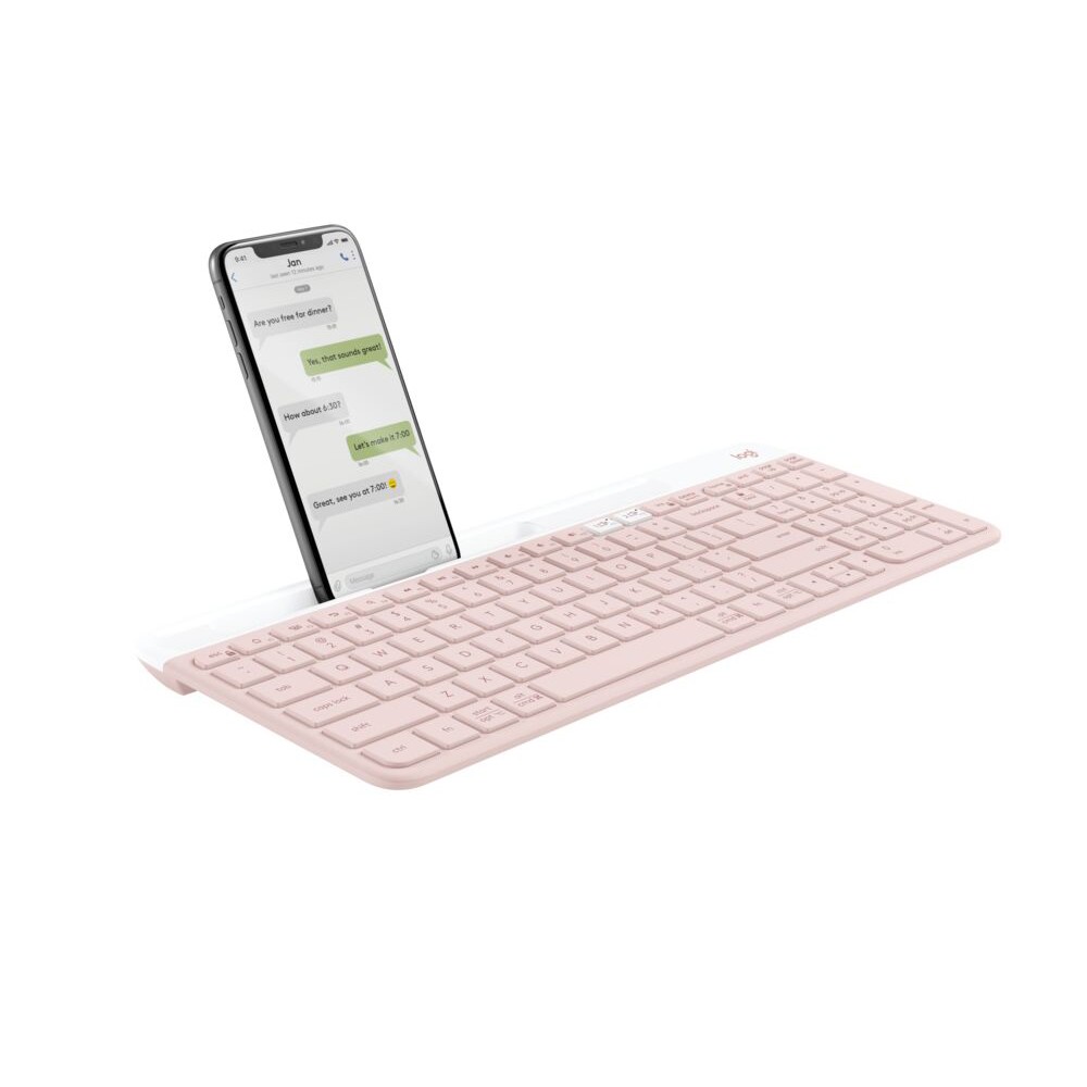 คีย์บอร์ดไร้สาย K580 Slim Multi-Device Wireless Keyboard สีโรส ...