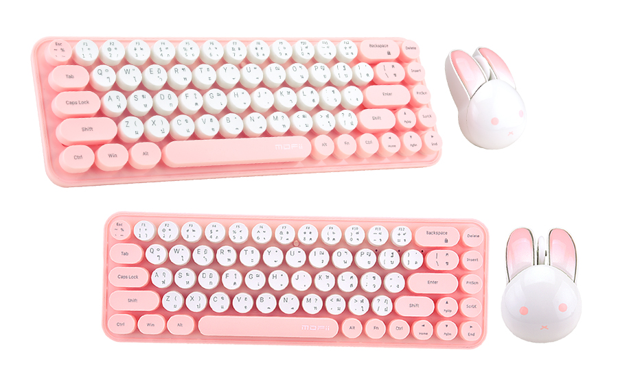 MOFII คีย์บอร์ด + เมาส์ ไร้สาย รุ่น Bunny สี Pink Milk | Studio7 online